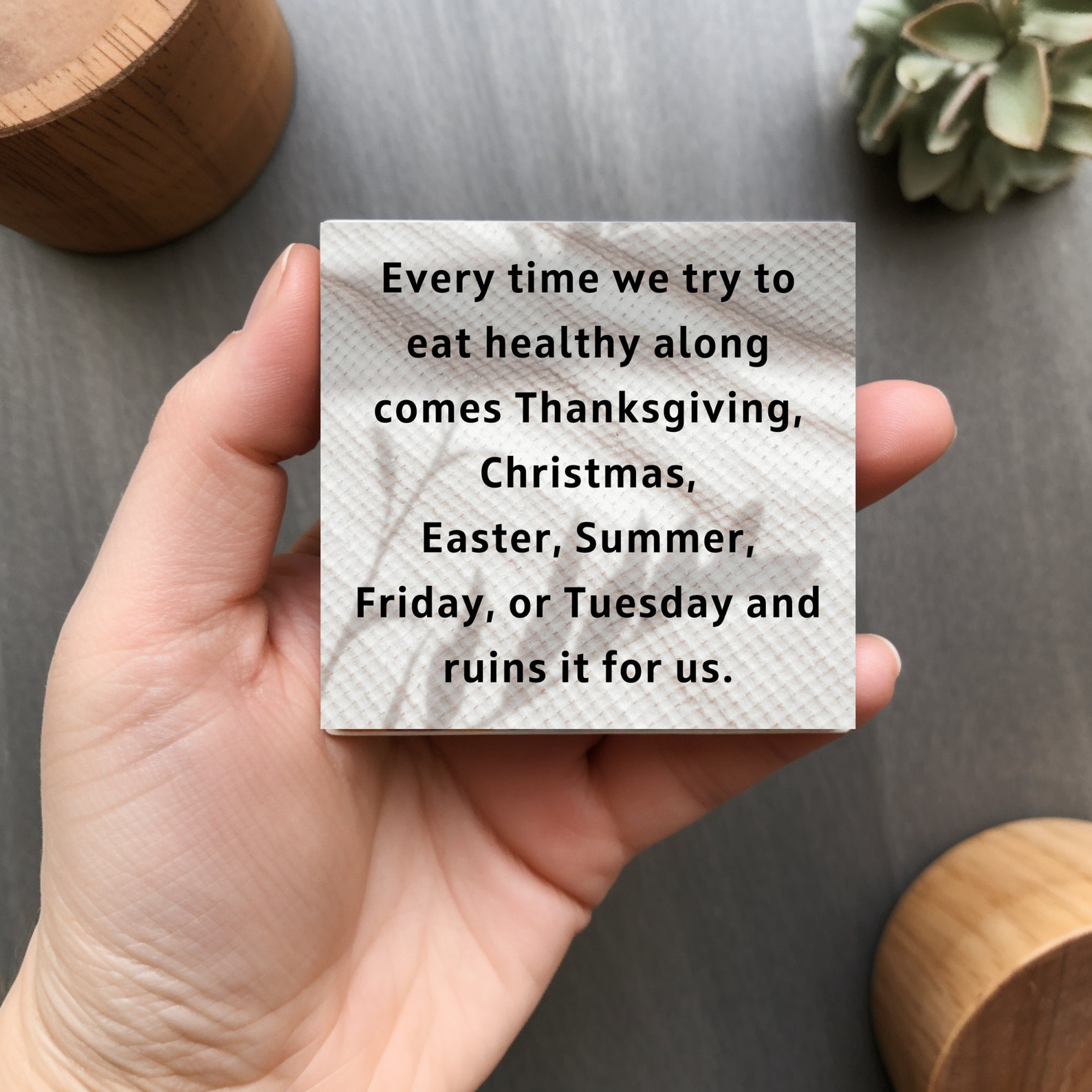 Witty Eating Healthy Quote Magnet, Amusing Kitchen Magnet, Light ...