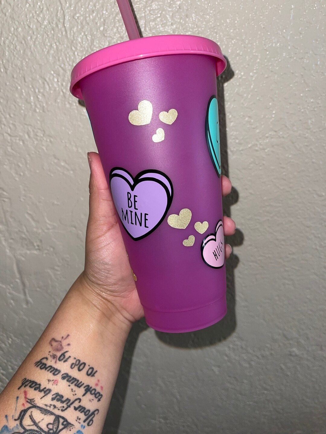 Valentine Day Conversation Heart Cold Cup - Etsy.de