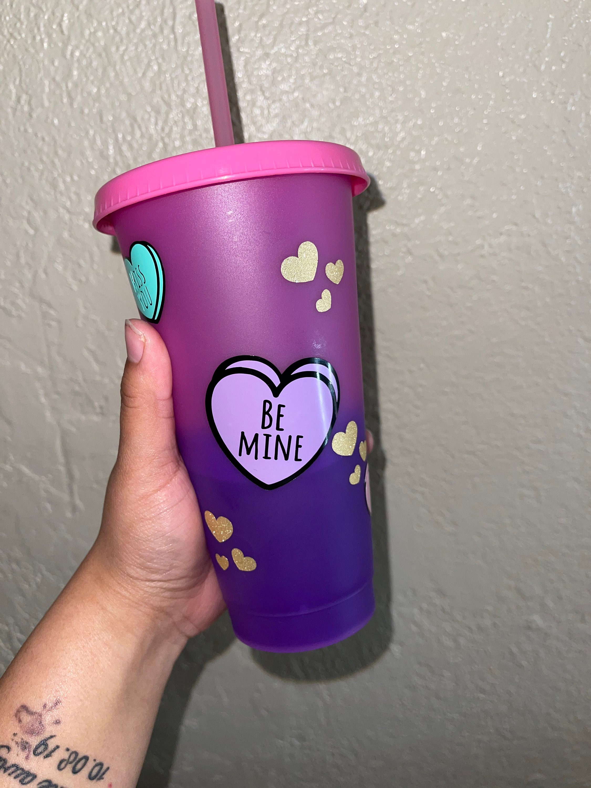 Valentine Day Conversation Heart Cold Cup - Etsy.de