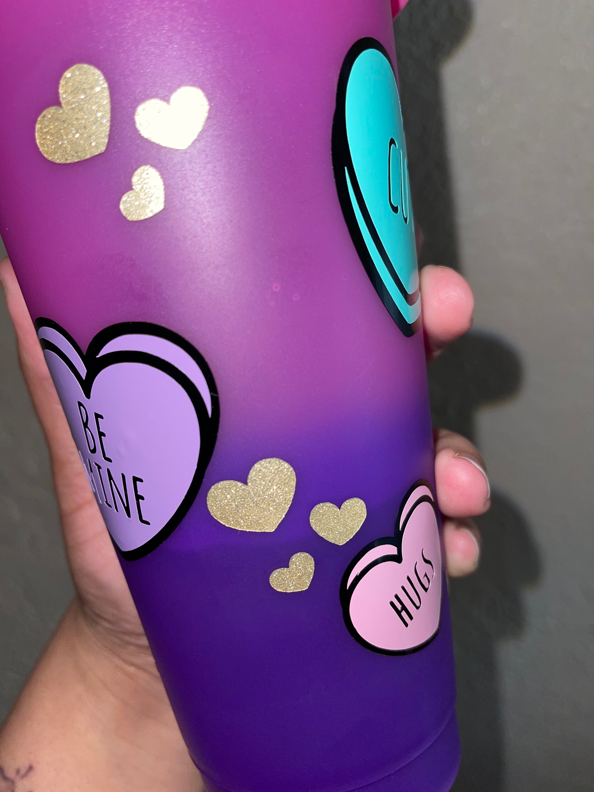 Valentine Day Conversation Heart Cold Cup - Etsy.de