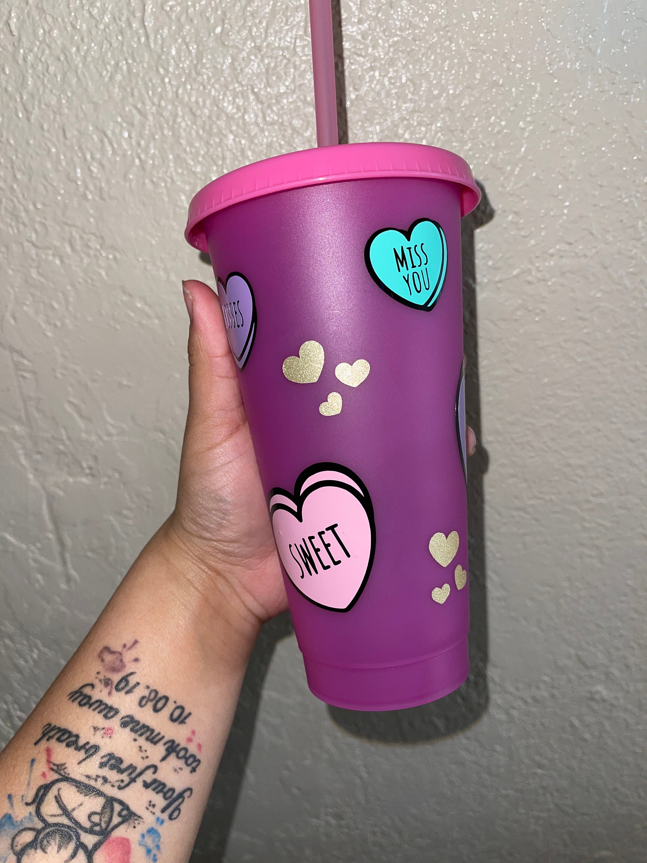 Valentine Day Conversation Heart Cold Cup - Etsy.de