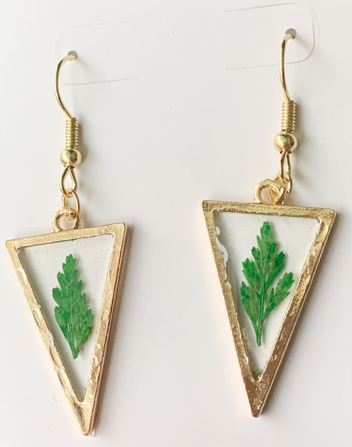 Floral Leaf Earrings Pressed Flower Earrings Nature | Etsy