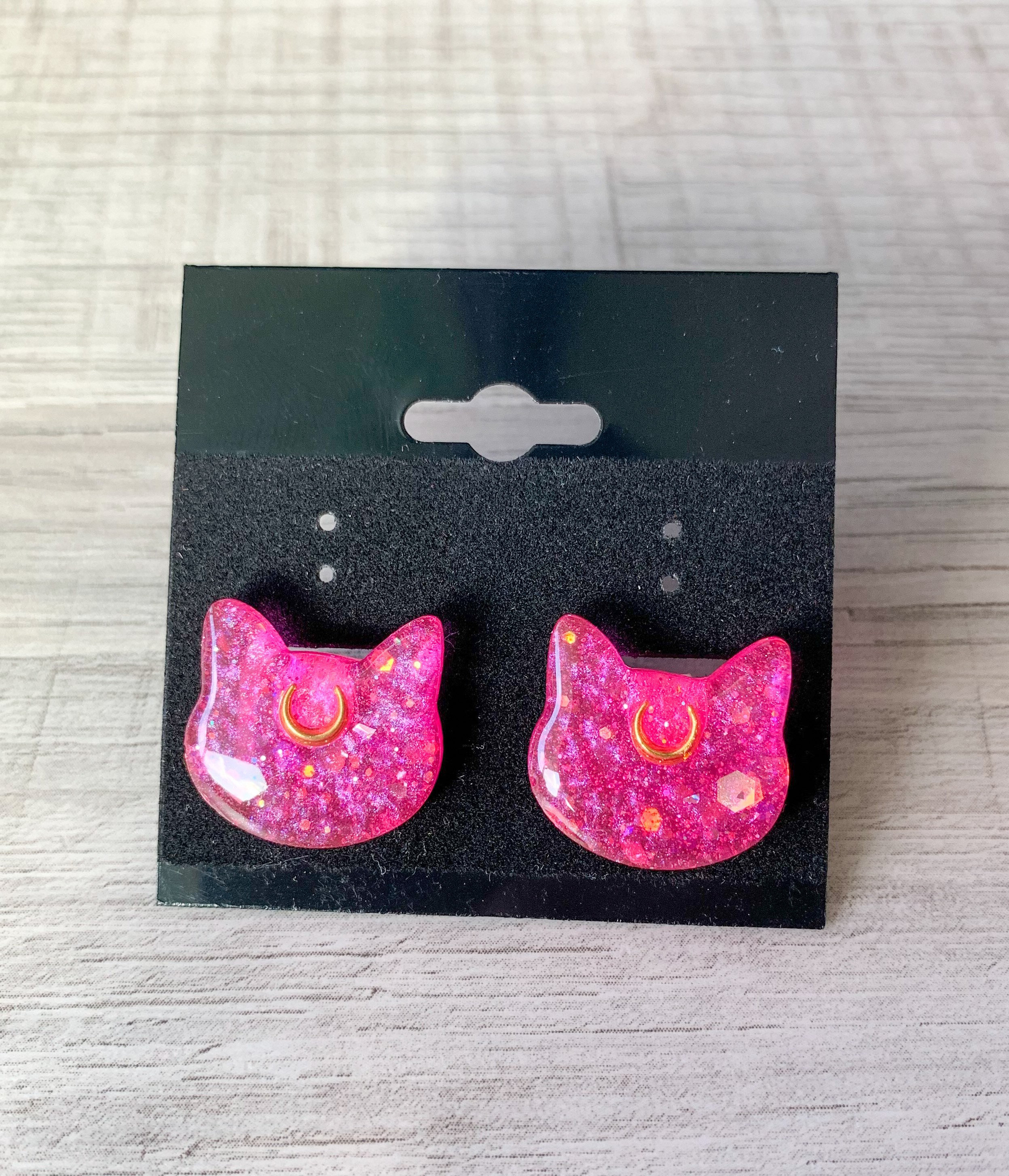 Luna the Cat Sailor Moon Earrings Cat Earrings Studs - Etsy