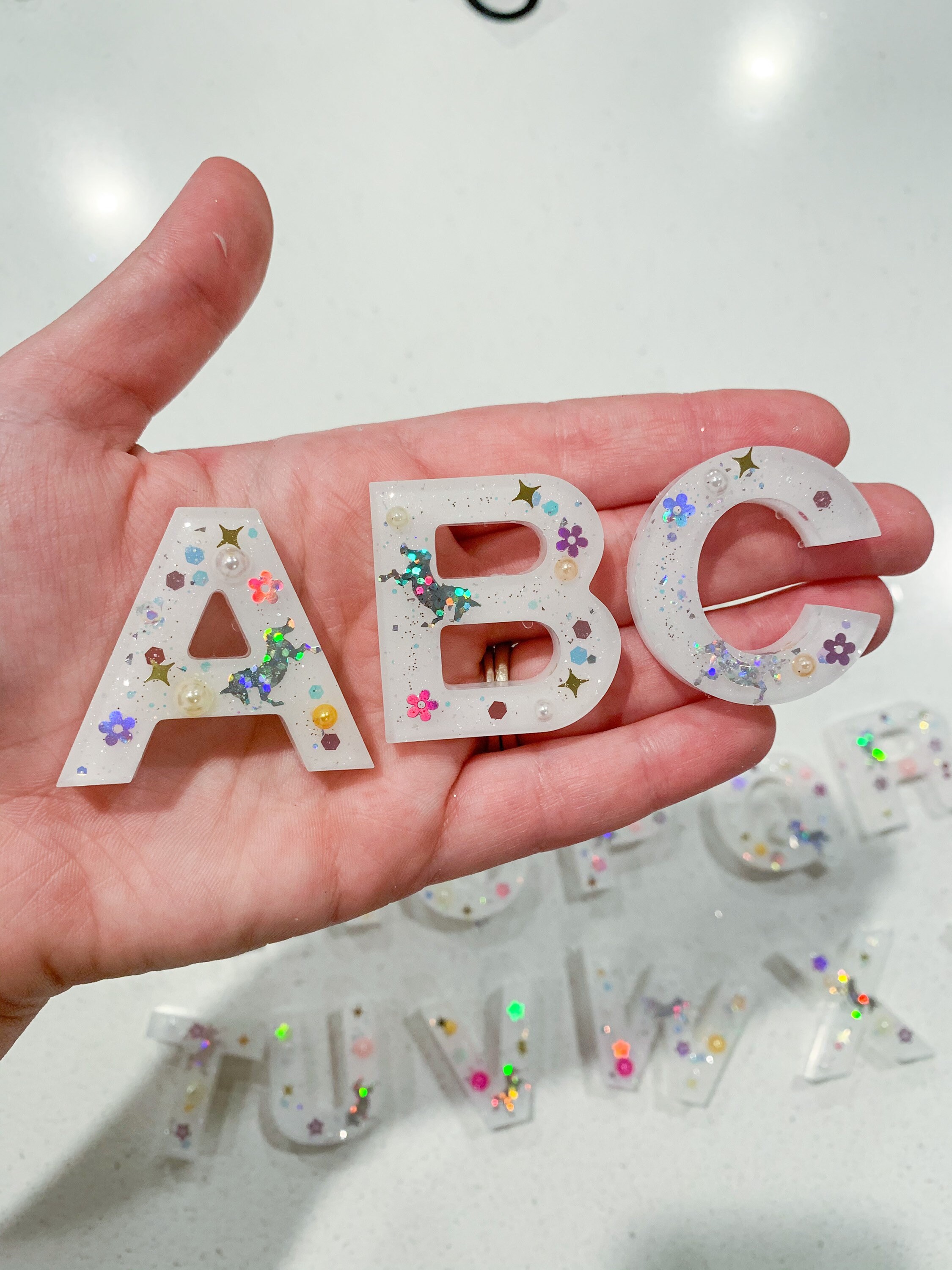 Toys Unicorn Resin Letter Set ABC Learning Sensory Play Dough Stamps ...