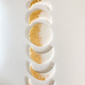 White and Gold Moon Sequence Wall Hanging - Etsy