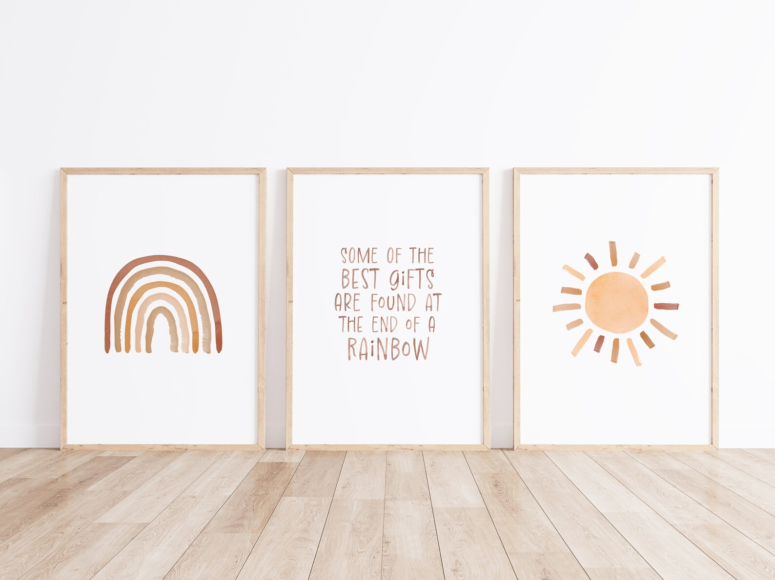 Boho Rainbow Set Set of 3 Earth Tone Boho Rainbow Nursery | Etsy