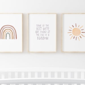 Muted Rainbow Set, Set of 3, Rainbow Baby, Rainbow Nursery, Printable ...