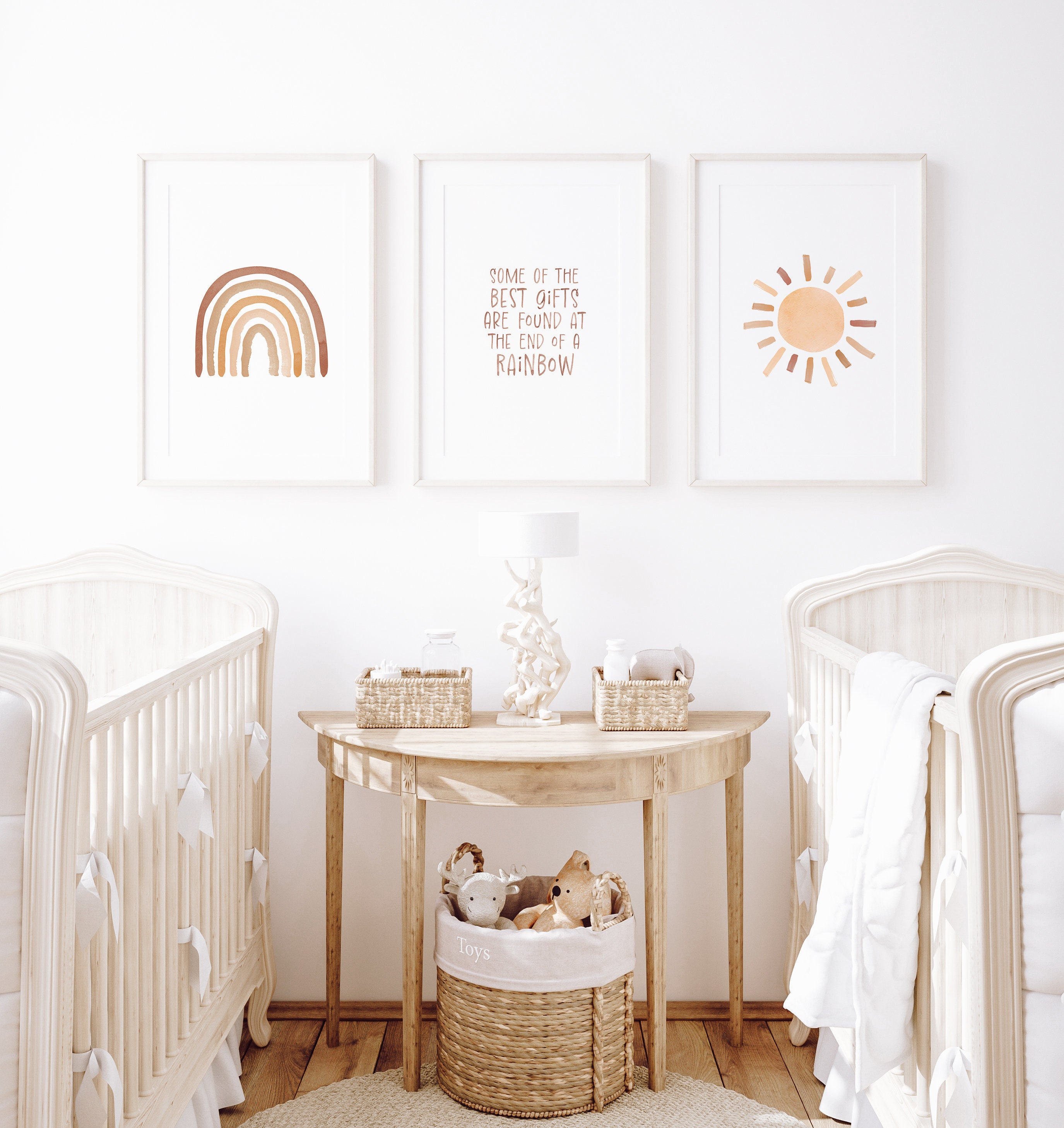 Boho Rainbow Set, Set of 3, Earth Tone Boho Rainbow Nursery, Rainbow ...