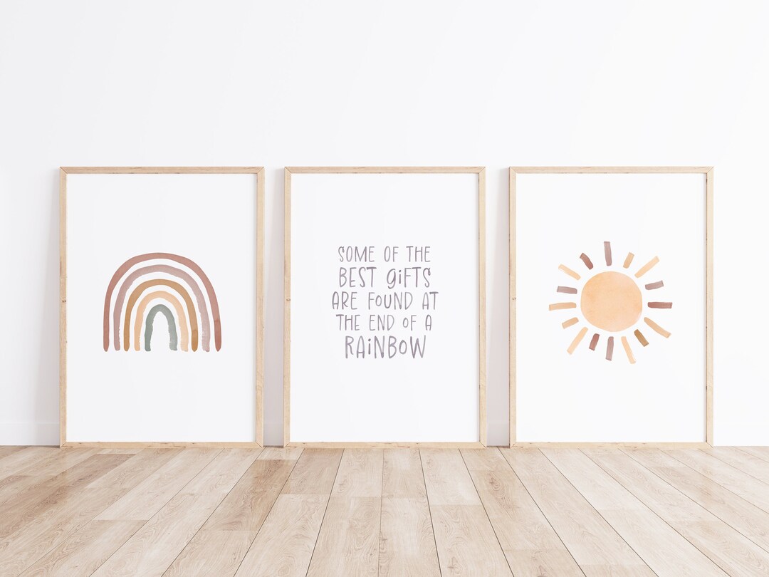 Muted Rainbow Set, Set of 3, Rainbow Baby, Rainbow Nursery, Printable ...