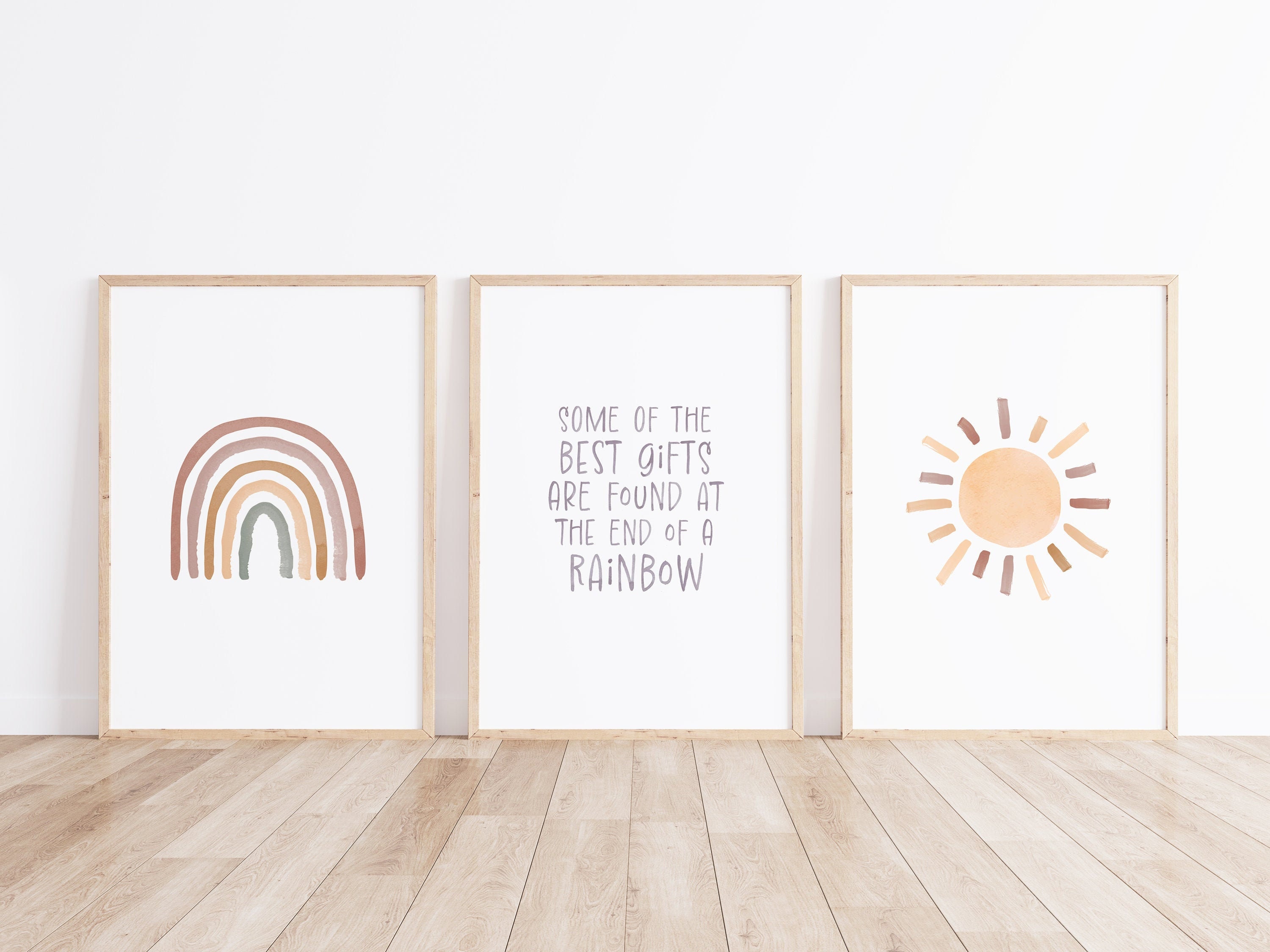 Muted Rainbow Set Set of 3 Rainbow Baby Rainbow Nursery | Etsy