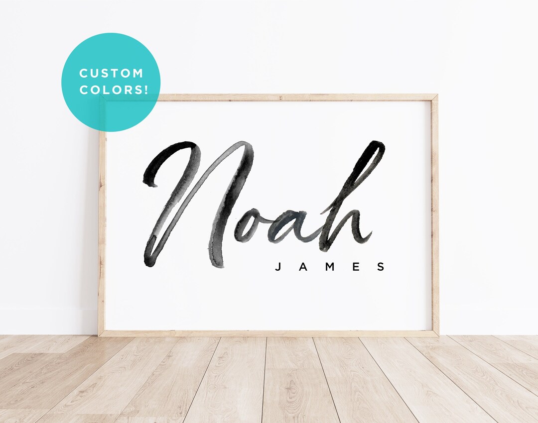 Custom Name Print, Baby Name Print, Nursery Wall Art, Custom Name Baby ...