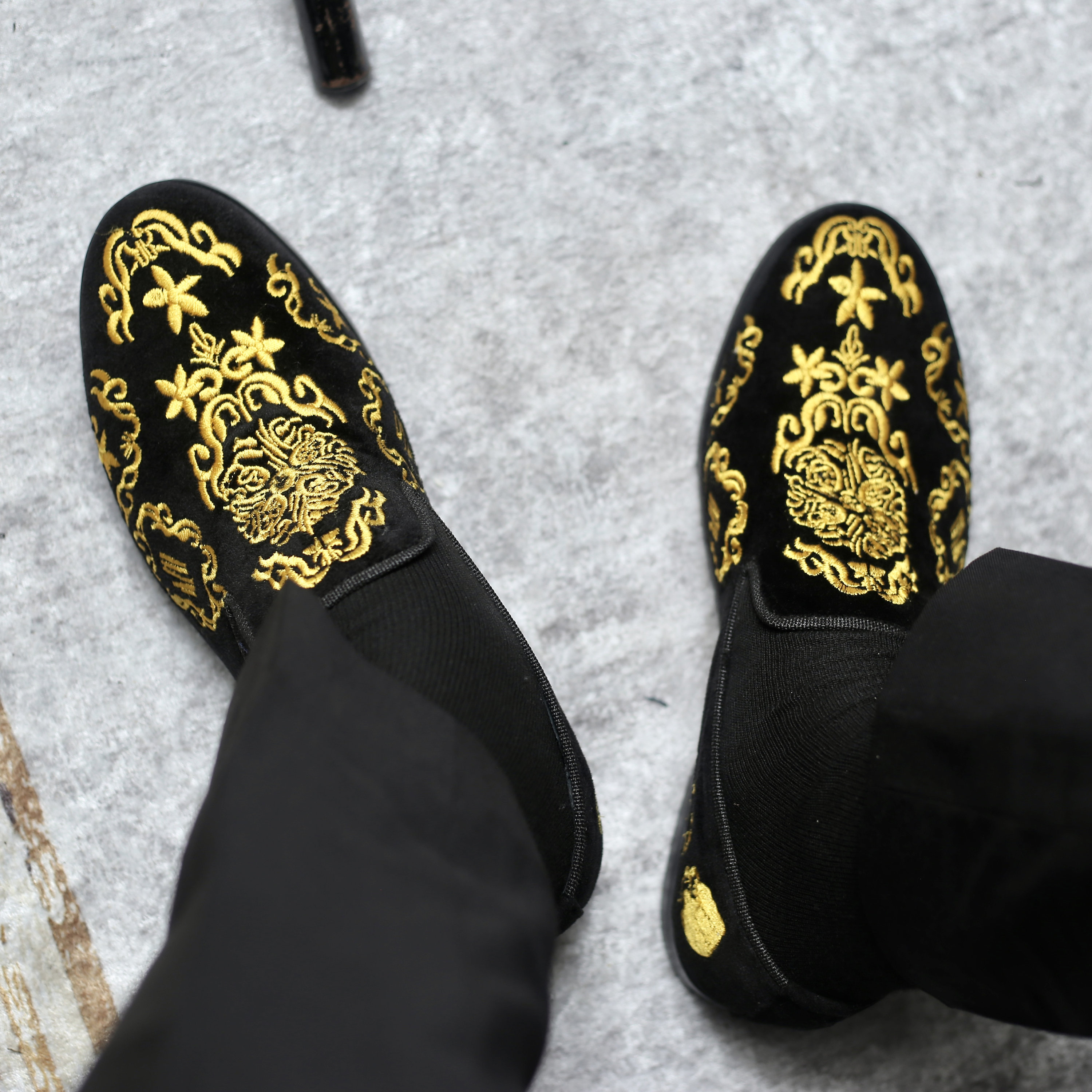Aare Embroidered Slippers Loafers by May Anthony - Etsy