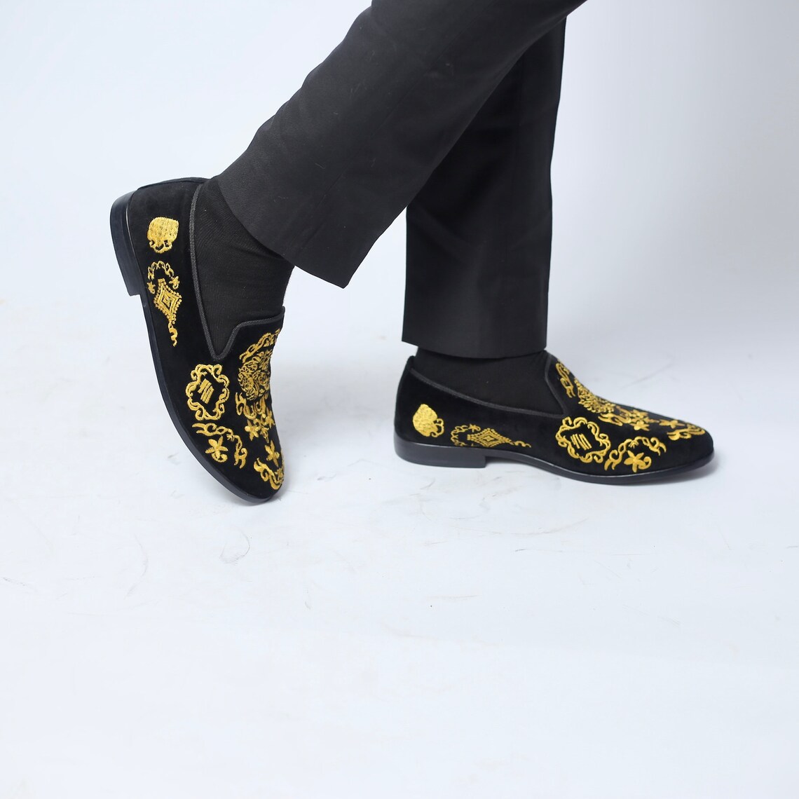 Aare Embroidered Slippers Loafers by May Anthony - Etsy