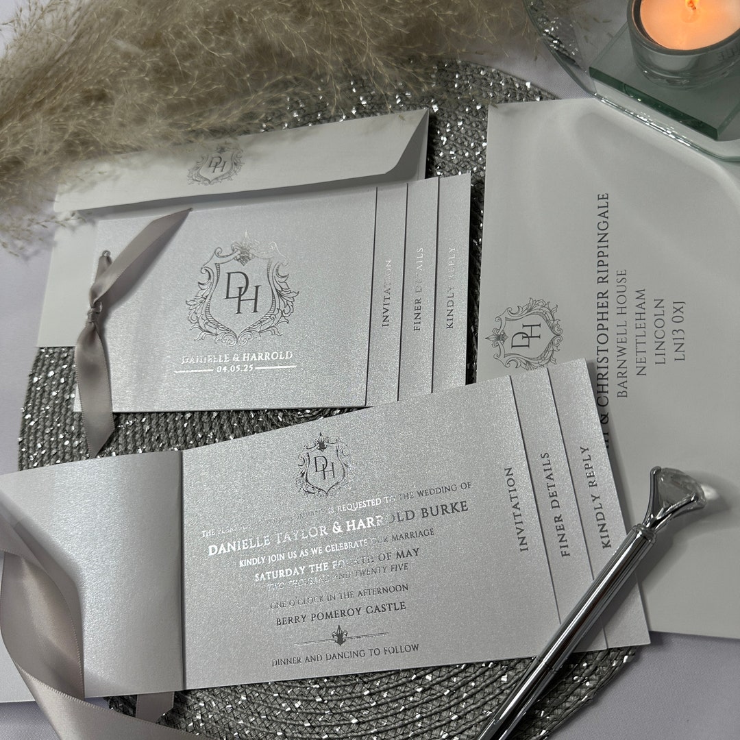 Wedding Invitation Refreshingly Regal. Cheque Book Style, Hand Drawn ...