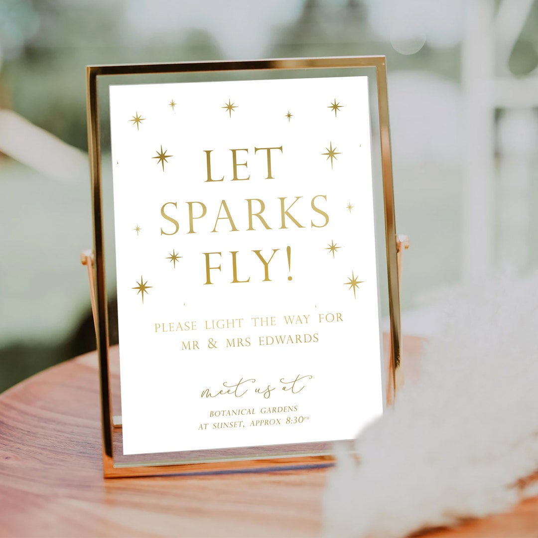Sparkler Wedding Sign Let Sparks Fly Photographs Modern - Etsy UK