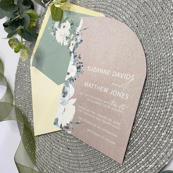 Arch Shaped Wedding Invitation - Etsy