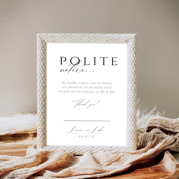 Wedding Polite Notice Sign - Etsy