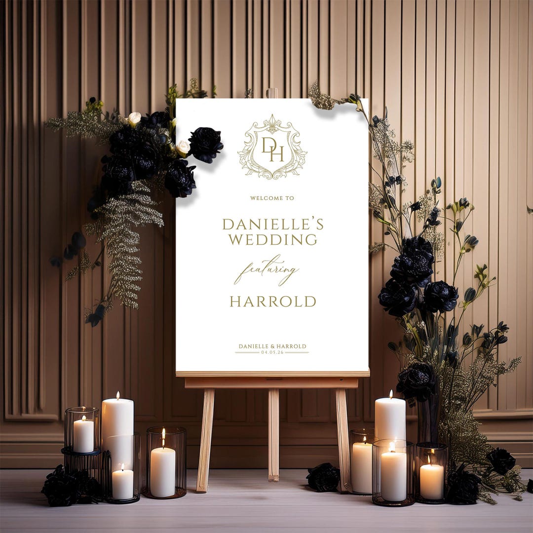 Welcome to the Wedding Sign - Featuring, Happily Ever After, Modern ...