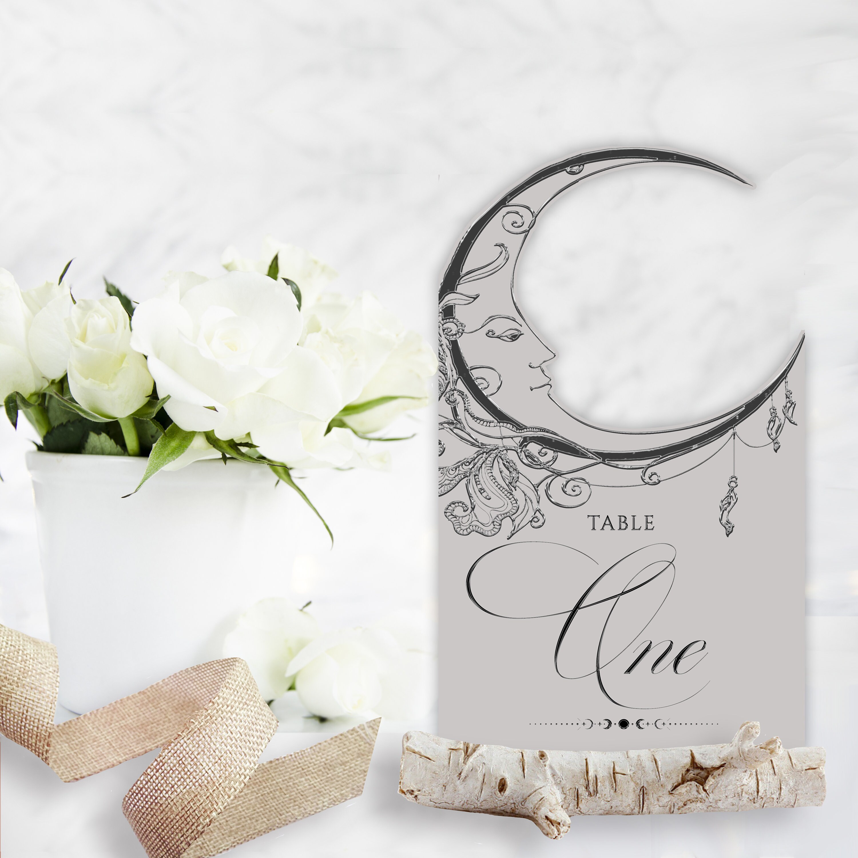 Celestial Ceremony Wedding Table Number Name Moon Stars - Etsy