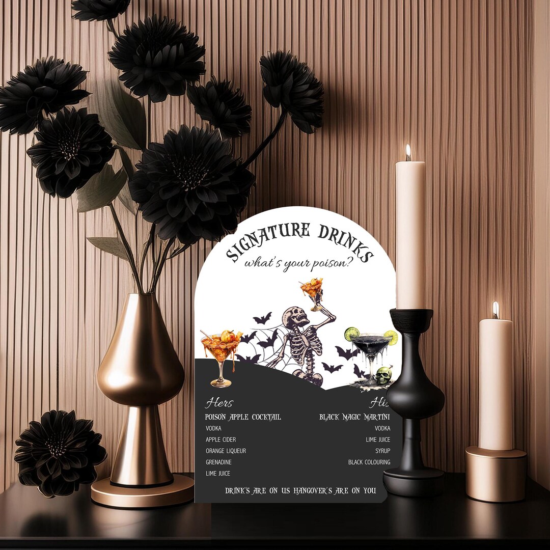 Photo Props Wedding Sign What's Your Poison, Signature Drinks, Bespoke ...