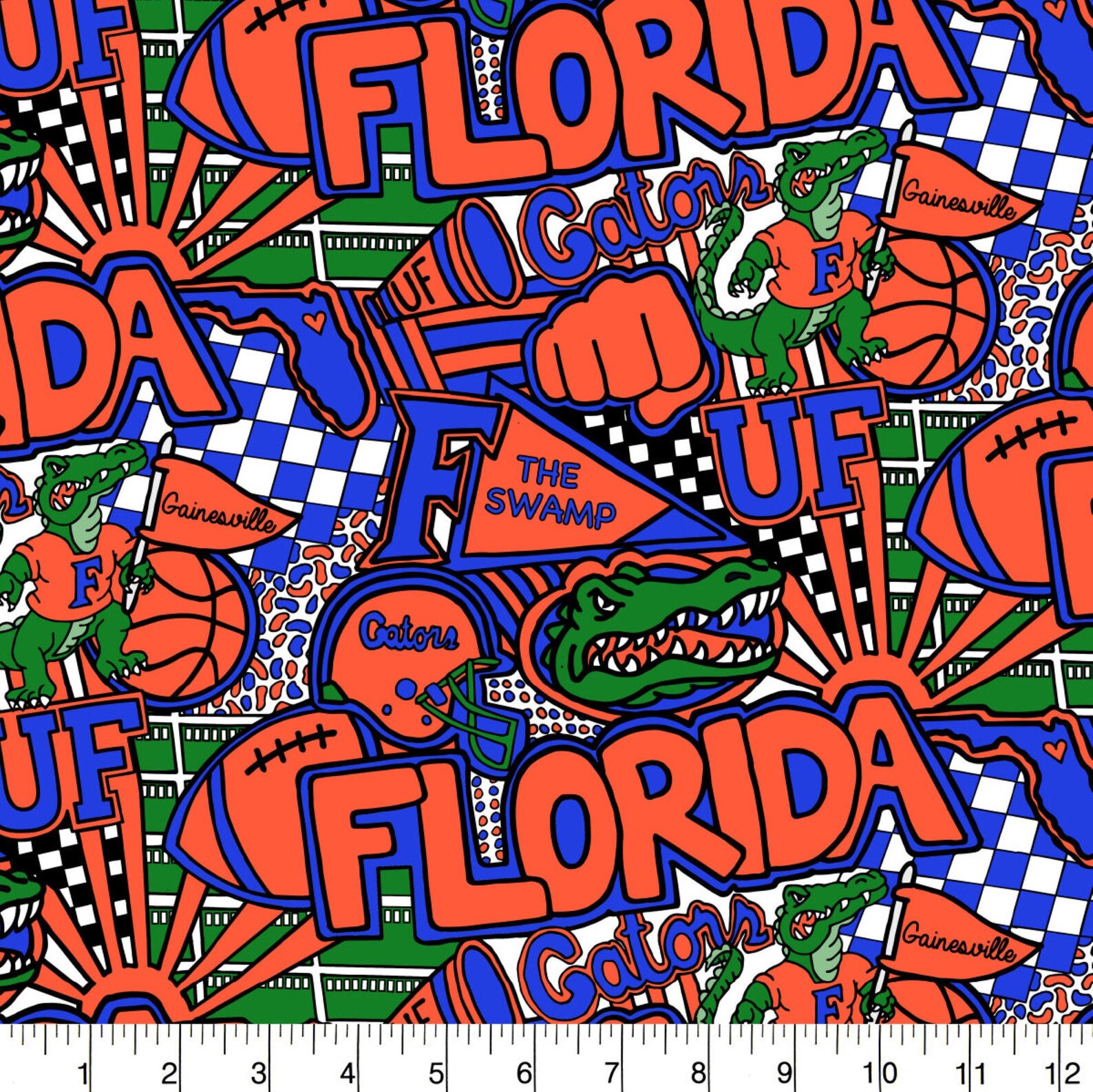 Florida Gators Fabric by the Yard NCAA College Prints and - Etsy