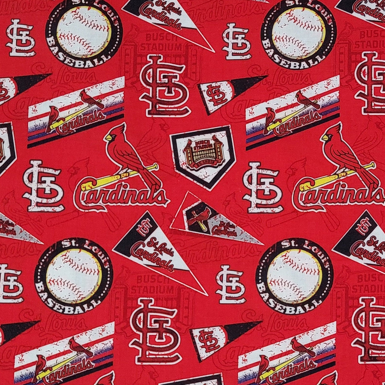 St. Louis Cardinals Fabric by the Yard MLB Vintage Print | Etsy