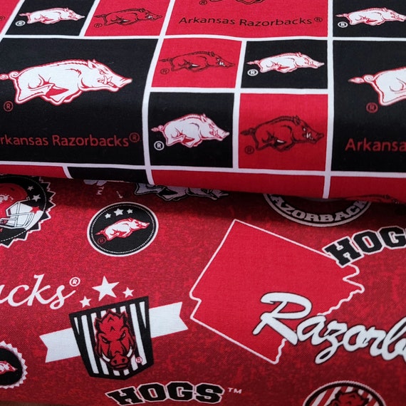 Arkansas Razorbacks Fabric By The Yard NCAA College Prints | Etsy