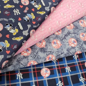 New York Yankee Flannel Fabric - Etsy