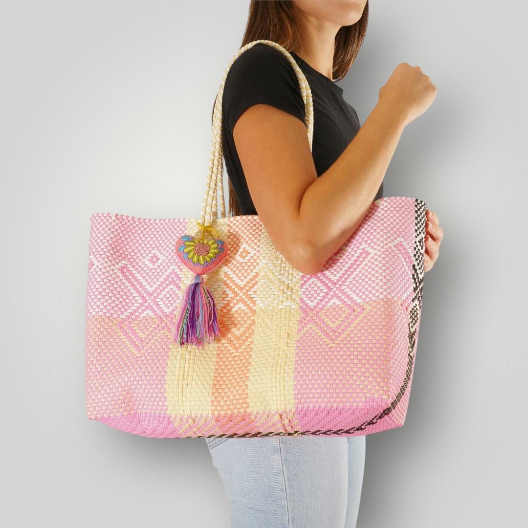 Mexican Handwoven Tote Bag / Beach, Bachelorette, Wedding, and Gift Bag ...