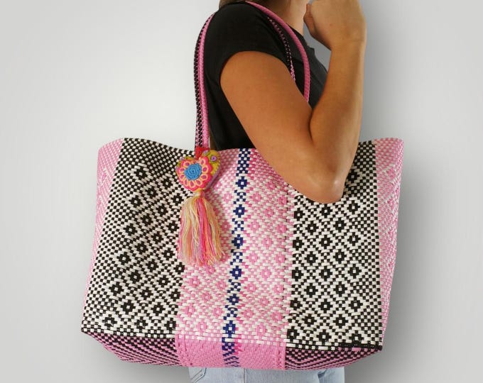 Mexican Handwoven Tote Bag / Beach, Bachelorette, Wedding, and Gift Bag ...