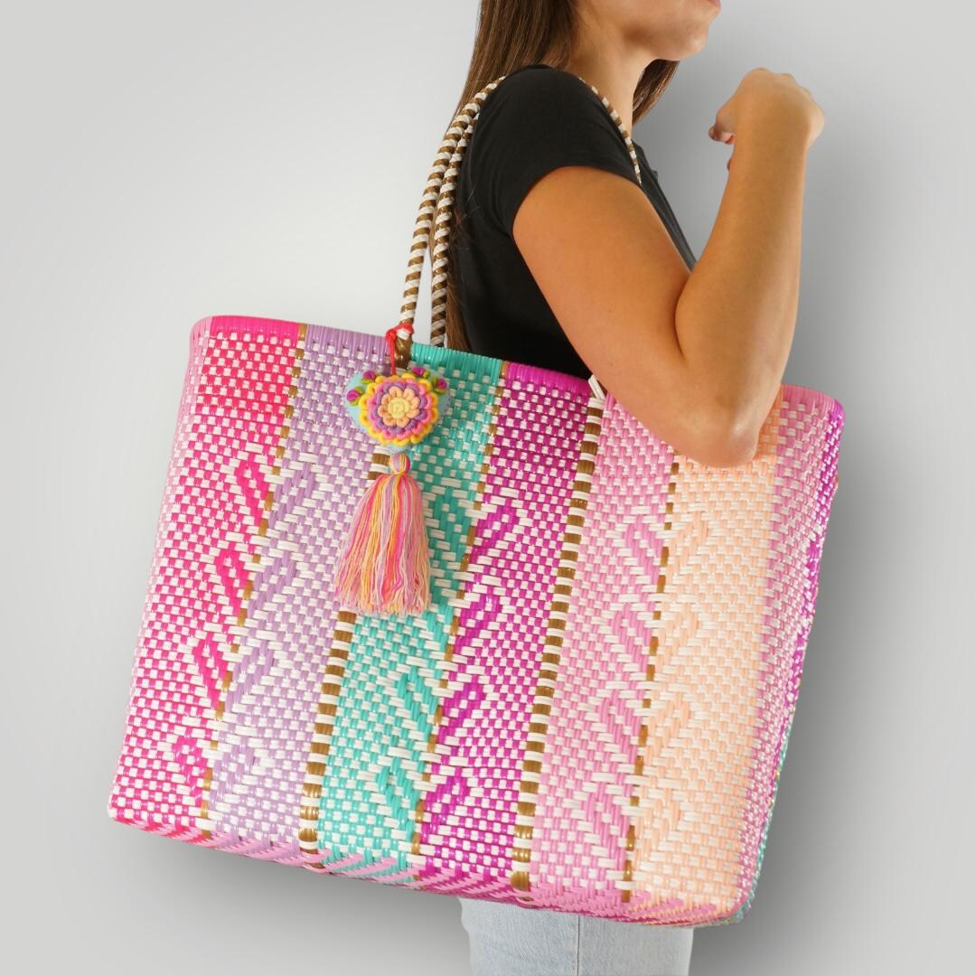 Mexican Handwoven Tote Bag / Beach, Bachelorette, Wedding, and Gift Bag ...