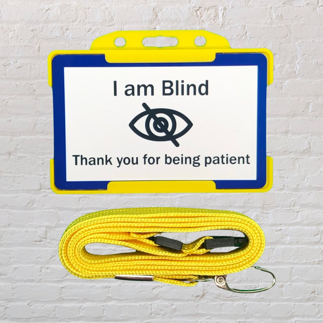 I Am Blind - Disability Awareness ID Card and Lanyard - Etsy