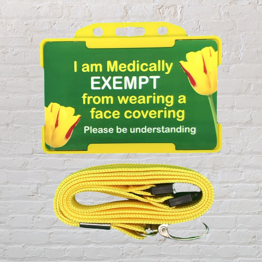 Face Mask Exempt / Hidden Health Condition Card and Lanyard - Etsy