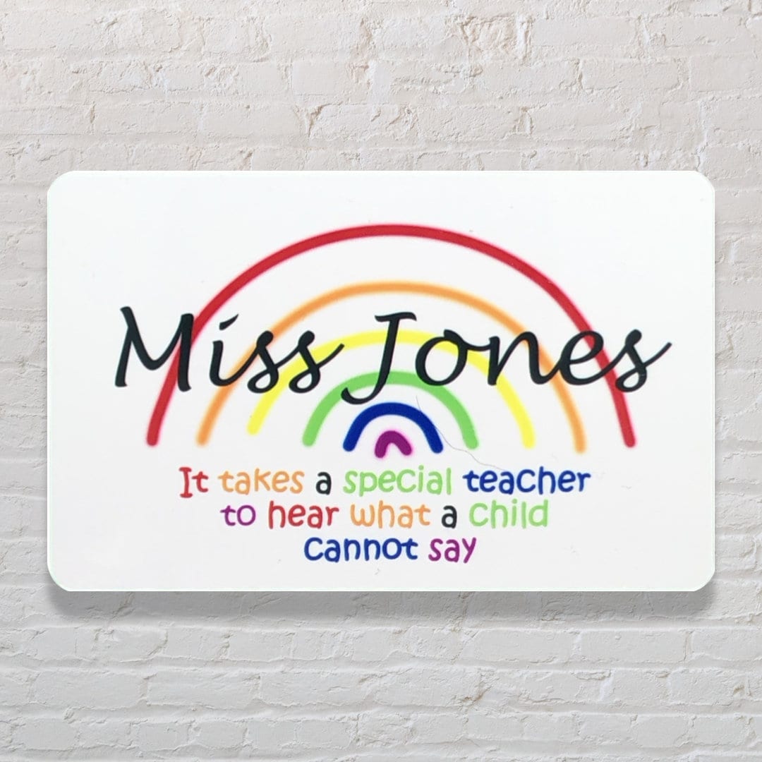 Personalised Thank You Teacher Gift Autism Special Needs Keepsake Card ...