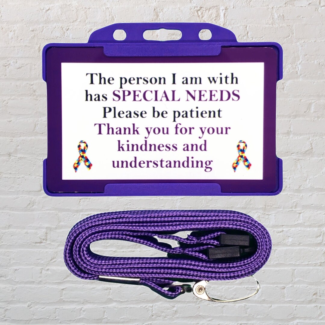 The Person I Am With Has Special Needs Awareness ID Card & Lanyard - Etsy