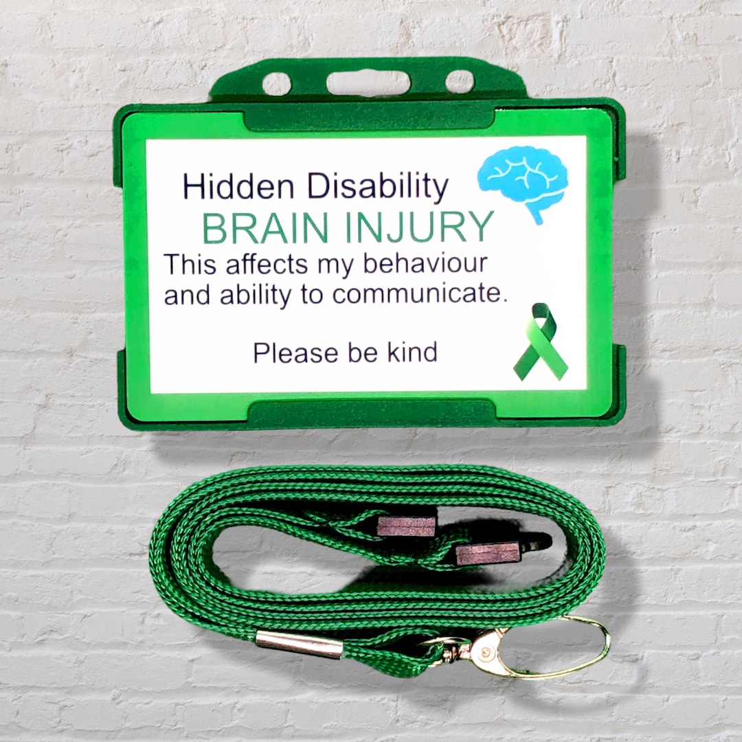 Traumatic Brain Injury Disability ID Awareness Card and Lanyard - Etsy