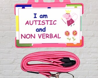 I Am Autistic and Non Verbal Hidden Disability Autism Awareness ID Card ...