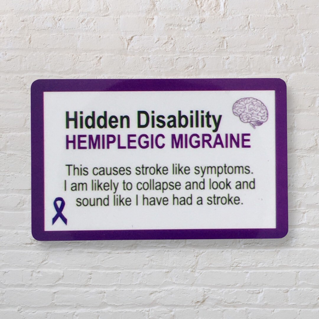 Hemiplegic Migraine Disorder Hidden Disability Awareness Card - Etsy UK