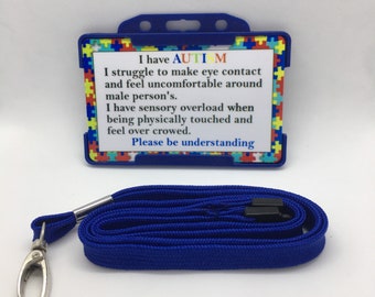 Autism Awareness I Have Autism Disability Card and Lanyard | Etsy UK