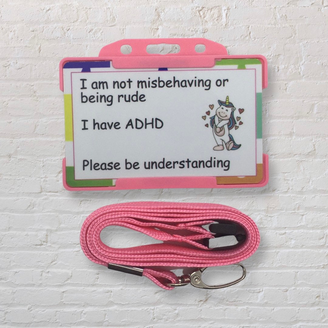 ADHD Awareness Card & Lanyard - 10 Colours Available - Etsy