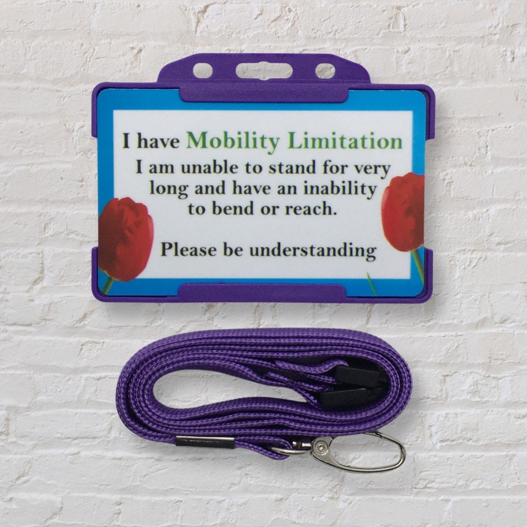 Mobility Limitation Disability ID Card and Lanyard - Etsy