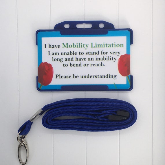 Mobility Limitation Disability ID Card and Lanyard | Etsy UK