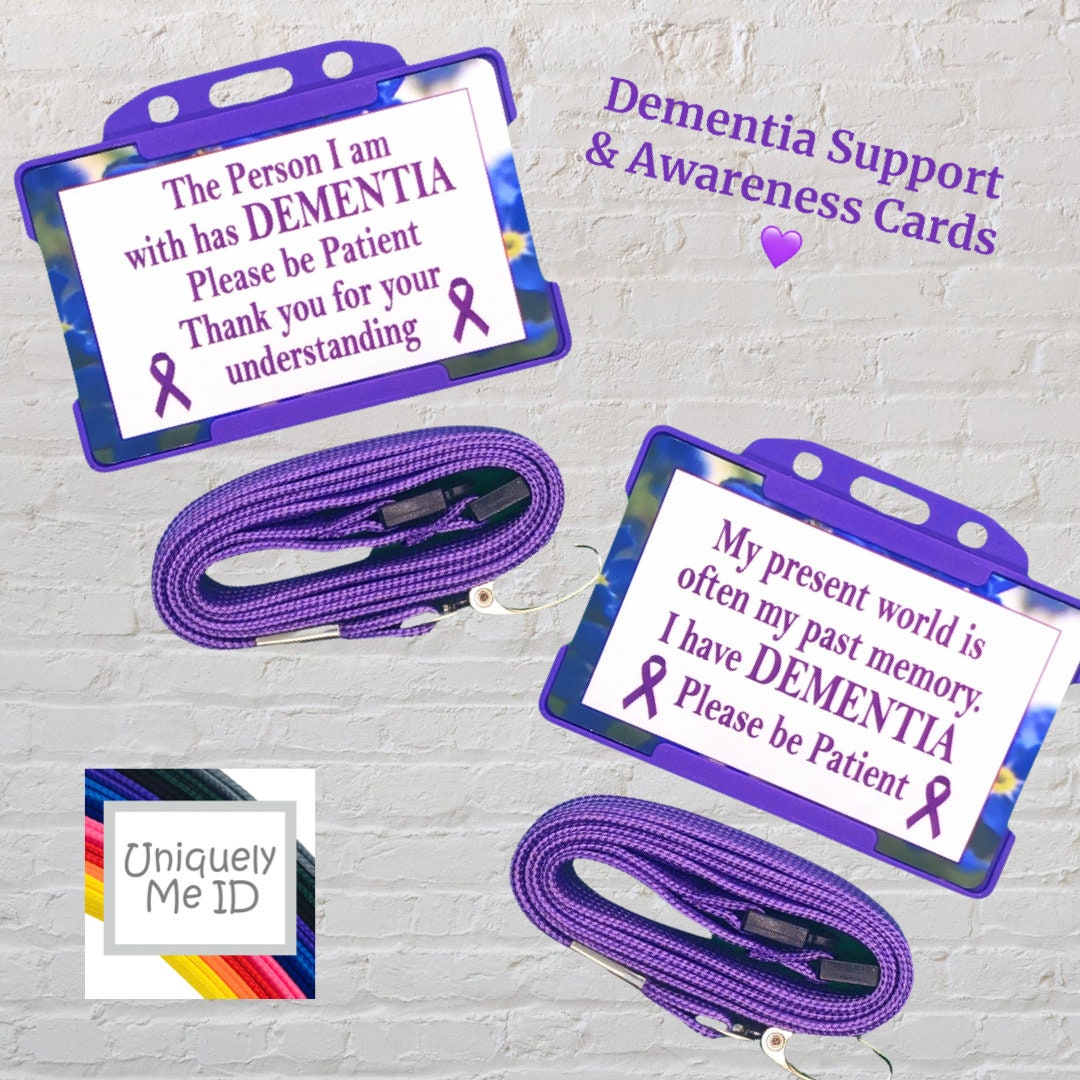 Dementia Hidden Disability Awareness ID and Carer Card With Lanyards - Etsy