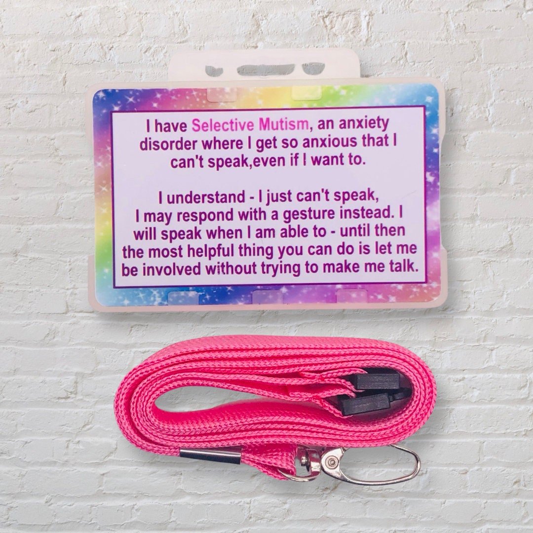 Selective Mutism Awareness ID Card and Lanyard - Etsy UK