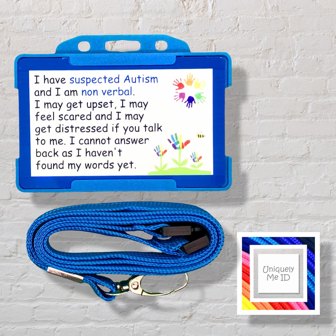 Autism Awareness- I Have Suspected Autism ID Card and Lanyard - Etsy