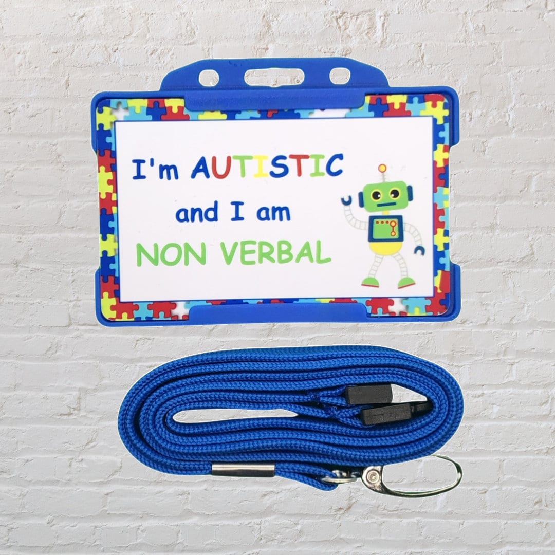 I Am Autistic and Non Verbal - Hidden Disability Autism Awareness ID ...