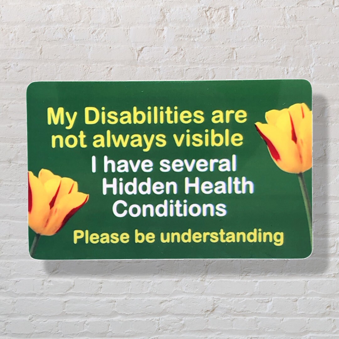 Hidden Health Condition Disability Card - Etsy