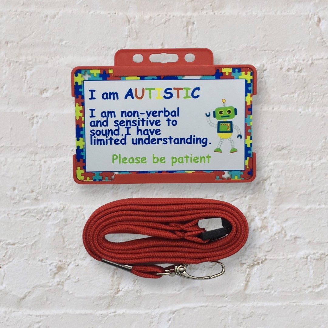 I Am Autistic and Non Verbal Hidden Disability Autism Awareness ID Card ...