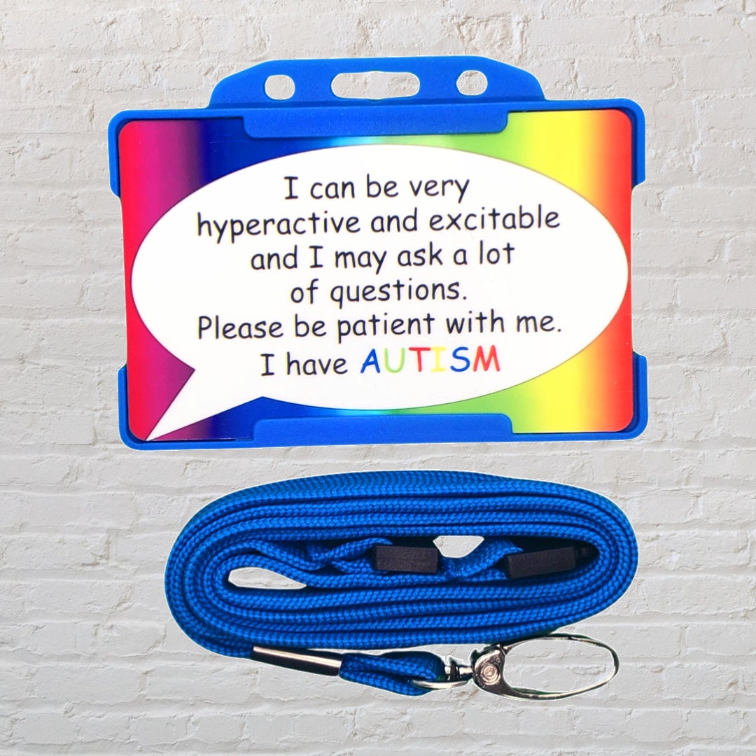 Autism Awareness Disability ID Card and Lanyard - Etsy
