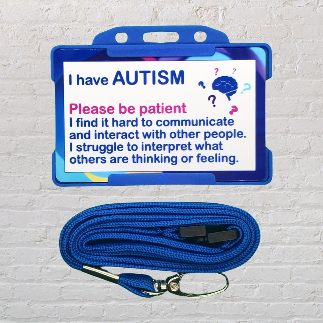 Autism Awareness- I Have Autism Disability ID Card and Lanyard - Etsy